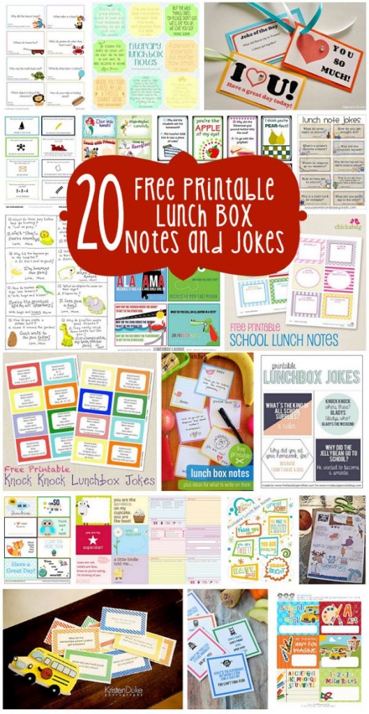 20 Free Printable Lunch Box Notes and Jokes – About Family Crafts