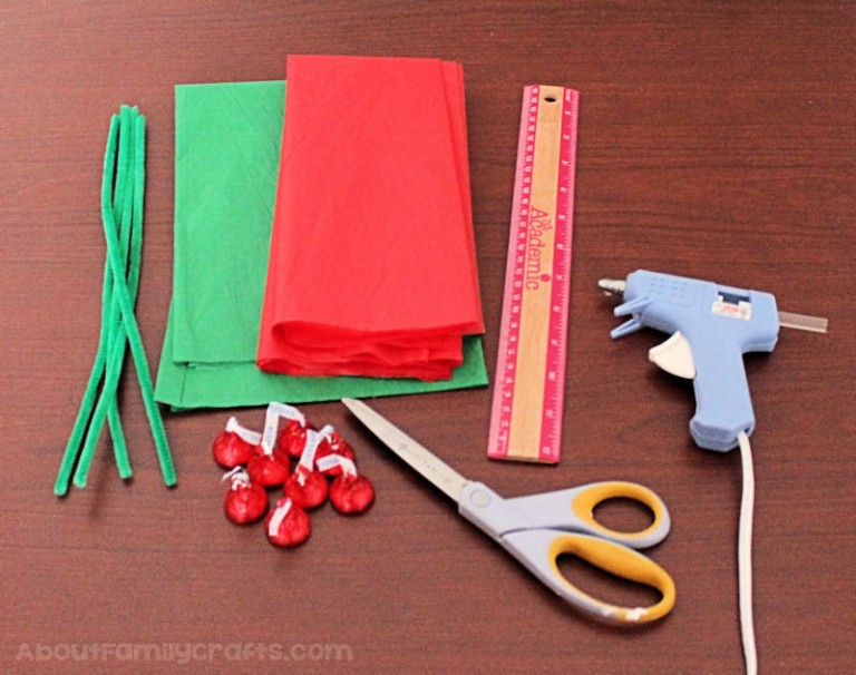 DIY Candy Kiss and Tissue Paper Roses